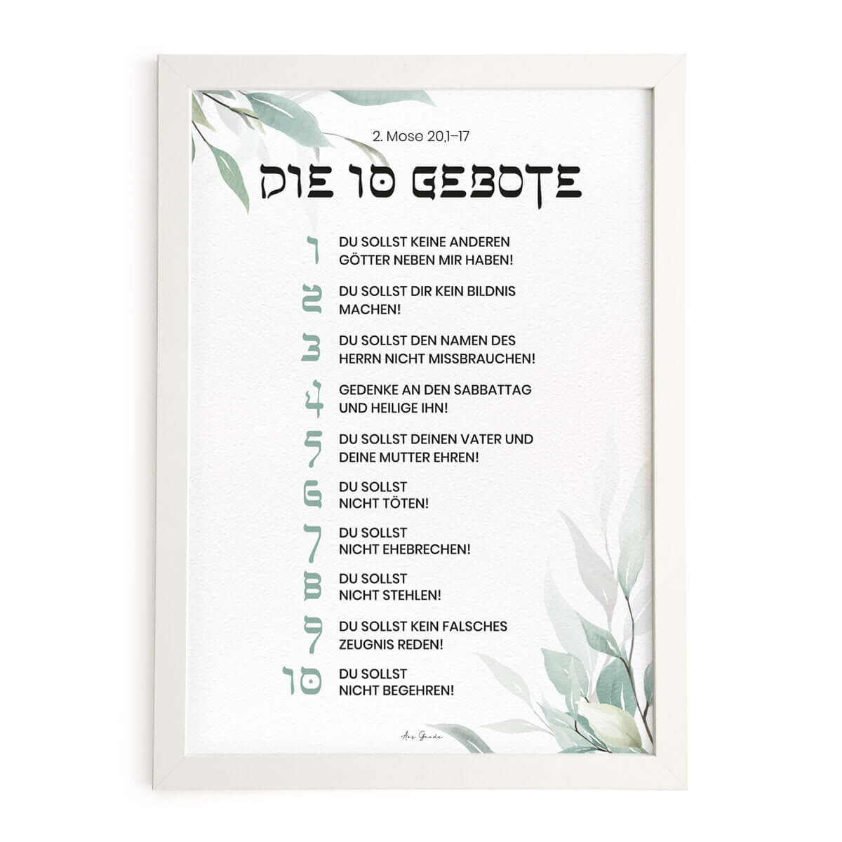 Poster "Die 10 Gebote" · A3 / A4 · Bibelvers Deutsch