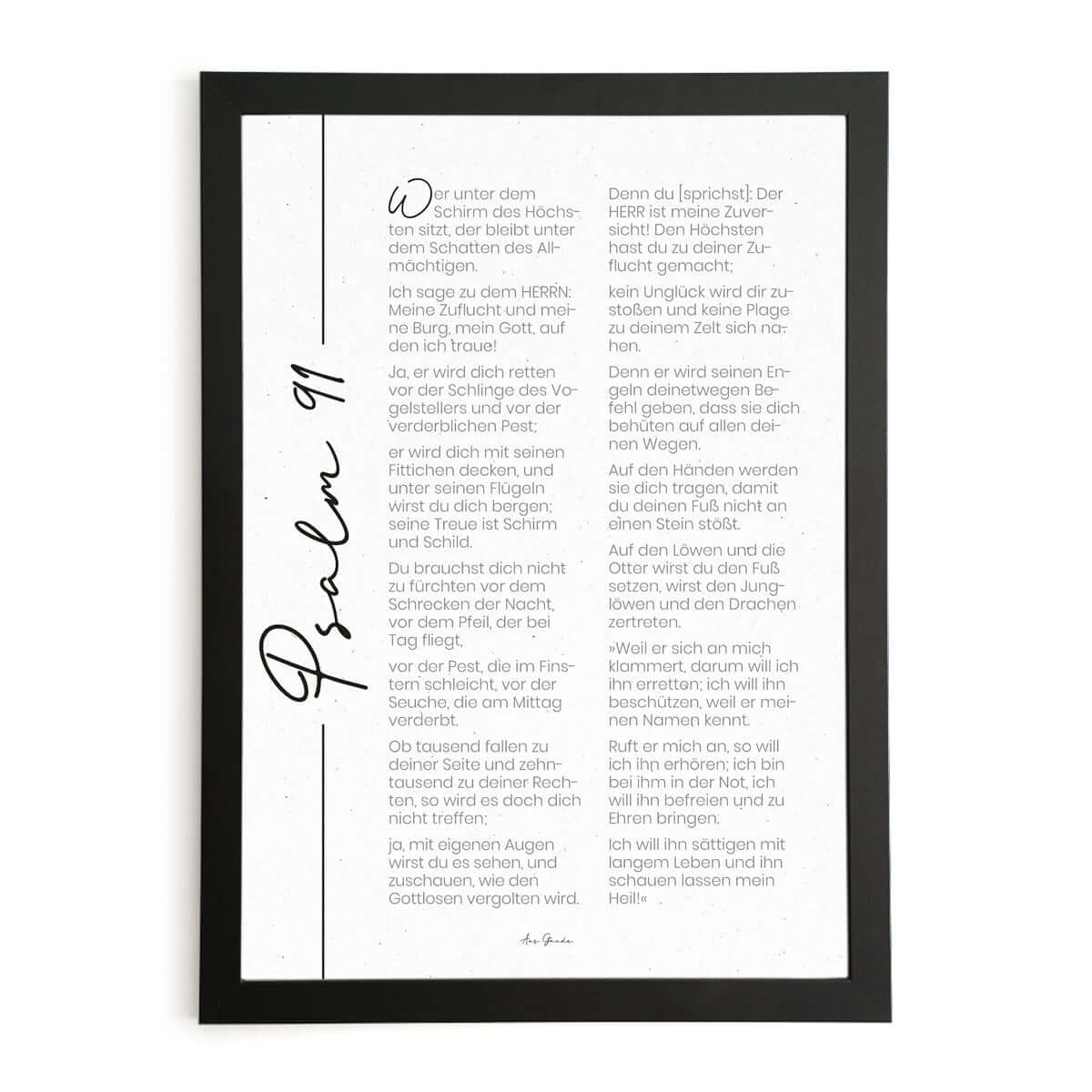 Poster "Psalm 91" · s/w · A3 / A4 · Bibelvers Deutsch